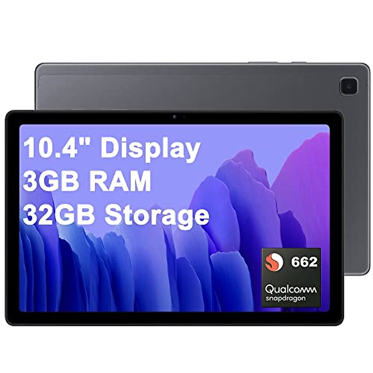SAMSUNG Galaxy Tab A7 Tablet Computer 10.4" WUXGA+ Display 8-Core Qualcomm Snapdragon 662 3GB RAM 32GB Storage Bluetooth v5.0 Dolby Atmos Camera Android OS Grey