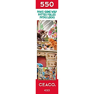 Ceaco - Paws Gone Wild - Kittens in The Bedroom - 550 Piece Jigsaw Puzzle