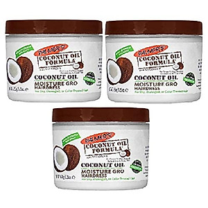 Palmers Coconut Oil Moisture Gro Hairdress Jar 5.25 Ounce (155ml) (Value Pack of 3))