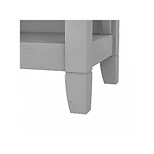 Bush Furniture Key West Bookcase Shelf in Cape Cod Gray | Farmhouse Bookshelf Display Cabinet for Library, Bedroom, Living Room, and Office