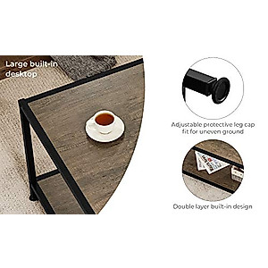 GreenForest Coffee Table Industrial with 2 Tier Storage Shelf for Living Room Modern Coffee Table 39.3 x 21.4 inch, Easy to Install, Rustic Walnut