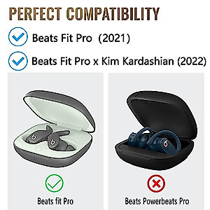 JIML [Upgrade Secure Lock] Compatible with Beats Fit Pro 2021 Case TPU Military Shell Protective Cover Skin Shock-Absorbing with Keychain and Lanyard (Clear-White)