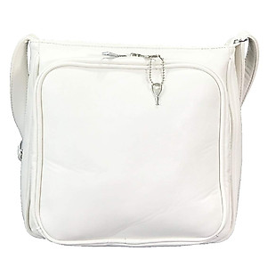 Zzfab Triple Zipper Locking Concealed Carry Crossbody Bag - CCW Concealed Carry Purse (White)
