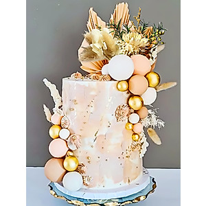 JeVenis Natural Boho Cake Topper Boho Cake Decorations Cake Flowers Decorations Floral Cake Topper for Baby Shower Wedding Bridal Birthday Party Supplies