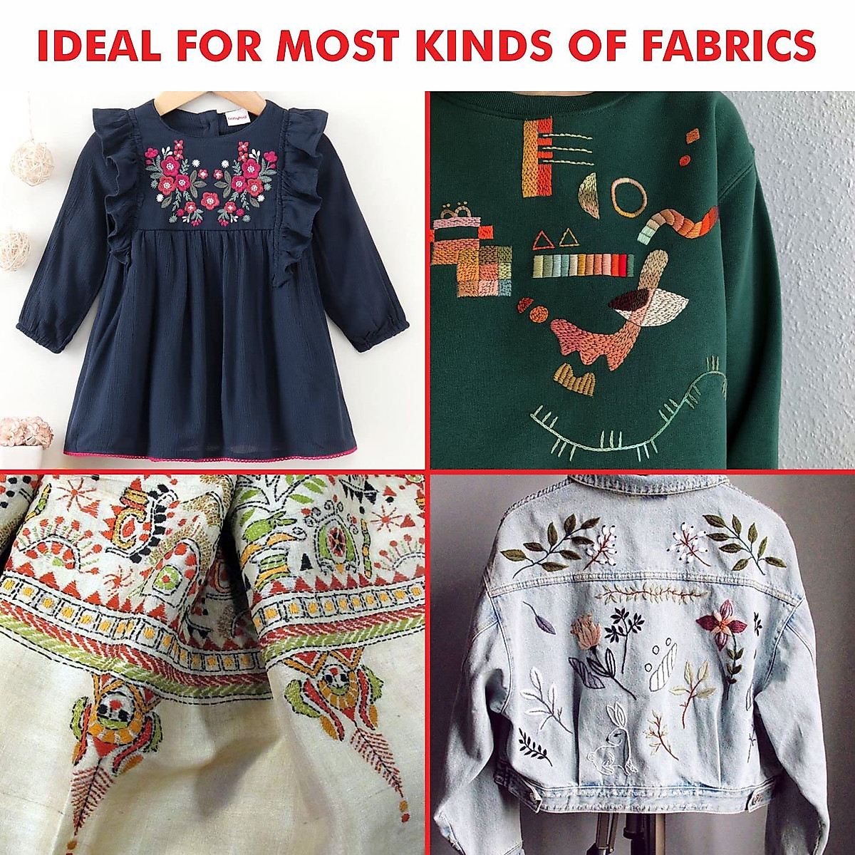 Superpunch Fusible Iron On No Show Mesh Embroidery Stabilizer, 1.5 Oz Lightweight Embroidery Backing Stabilizer-12 Inch x 10 Yard, SuperStable White Stabilizer for Embroidery Machine, Made in USA