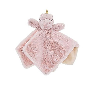 K. Luxe Baby Security Blanket Lovey with Rattle (Pink Unicorn)