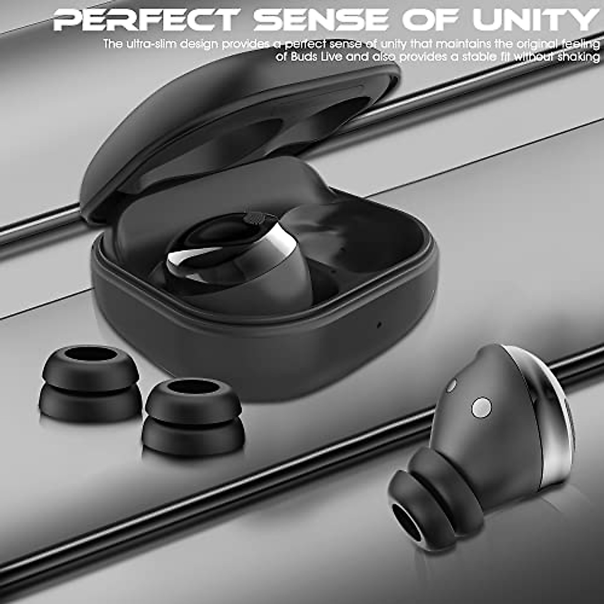 (6 Pair) Seltureone Compatible for Samsung Galaxy Buds Pro Ear Tips, Double Flange Silicone Eartips Earbuds Earplug Replacement Accessories for Galaxy Bus Pro 2021, S/M/L Size, Black