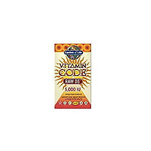 Garden of Life Vitamin Code Raw D3 5,000 IU, 120 or (60x2) Capsules
