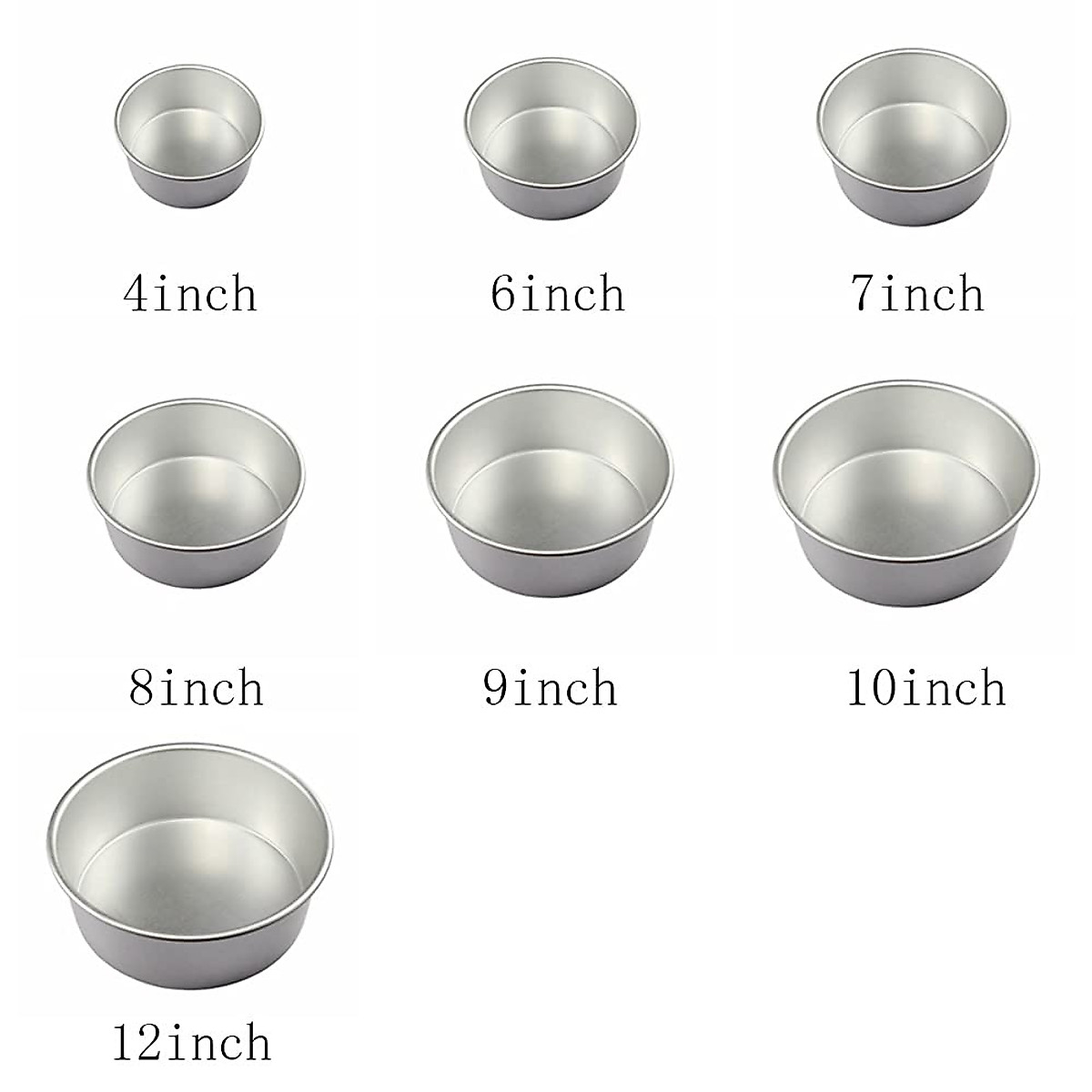 4/6/7/8/9/10/12 inch Round Cake Pans Aluminum Alloy Deep Cake Baking Pan Oven Baking Pans Cake Tin for Baking Layer Wedding Birthday Cake(4inch)
