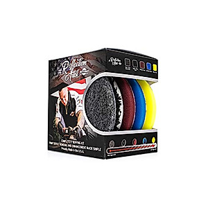 The Rag Company - Buff and Shine Reflection Artist Complete 5" Buffing Kit - Combination of Five Pads, URO line, Easy to Use Combo