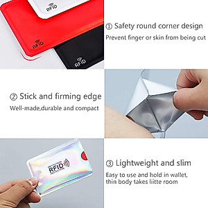 fancyfree RFID Blocking Sleeves, Identity Theft Prevention RFID Credit Card Holders Smart Slim Design Card Covers, Perfect for Wallet, Puerse, Passport Holder (10 Packs-5 Colors Card Covers)