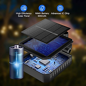 CRILEAL Solar Garden Lights,[2 Pack] Solar Lights Outdoor Waterproof,9LED Swaying Solar Firefly Lights, Garden Decor for Path,Outdoor Yard Christmas Decorations Lights Red+White+Blue