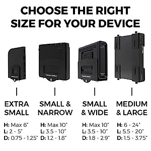 HumanCentric Adjustable Device Wall Mount, Cable Box Mount and Modem Mount, Adjustable Wall Mount for Small and Wide or Narrow Devices like Cable Boxes, Modems, DVD Players Mount on the Wall Behind TV