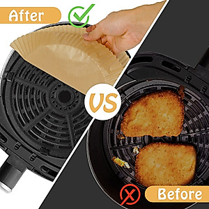 SIUDANGKA Mini Air Fryer Liners for 2qt Air Fryer, 100 Pcs Non-Stick Air Fryer Parchment Paper Pads Air Fryer Liners Compatible with Ninja AF080 Mini, COSORI 2.1, Instant Vortex 2-QT, CHEFMAN Small