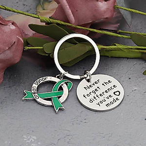 MYOSPARK Organ Donor Gift Organ Donation Awareness Gift Transplant Gifts Never Forget The Difference You’ve Made Keychain (Organ Donor KC)
