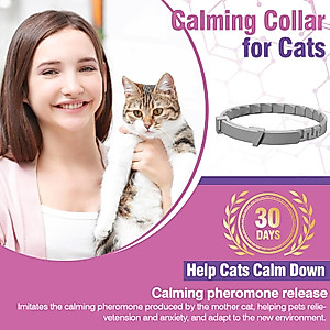 Calming Collar for Cats 4 Pack Cat Calming Collar Calming Collar Relieve Stress Lasts 30 Days Calming Collar Anxiety Calming Relax Cat Pheromone Collar Suitable for Small Medium and Large Cats Calming
