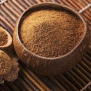 Set of 4 Vietnamese Coconut Bowls and Spoons by Okey Kitchen, 100% Natural, Organic, Eco-Friendly, Vegan, Buddha Smoothie Coco Bowl and Spoons from Ben Tre Artisan Craft (Polished)