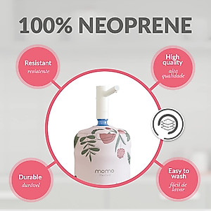 Momo Lifestyle Gallon Jug Sleeve Reversible Double Sided 5 Gallon Water Jug Cover Insulated Neoprene Water Bottle Sleeve for Gallon Water Dispenser Momo Cover Accessory Momo Sleeve (Tropical Dream)