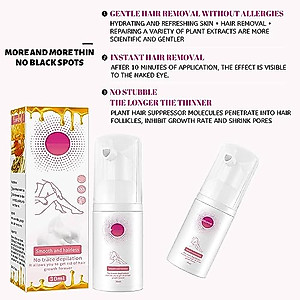 Beeswax Hair Removal Mousse, Gentle Beeswax Hair Removal Mousse, Hair Removal Spray, Effective & Painless Hair Removal Cream (30ml*2pcs)