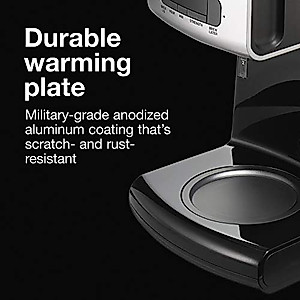 Proctor Silex FrontFill Drip Coffee Maker, Digital & Programmable, 12 Cup Glass Carafe, Black and Silver (43687)