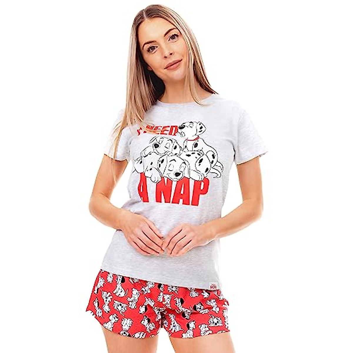 Disney Pajamas Women | 101 Dalmatians Pajama Set | Short Summer Pjs Grey XX-Large