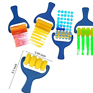 16 PCS - Paint Brushes for Kids, Artist Paint Texture Brushes - Early Learning Graffiti Paint Brush EVA Sponges Foam Painting Tools Set for Kids Painting Drawing Crafts and DIY