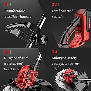 RUTAVM Handheld Grass Trimmer Cordless Household Rechargeable Lawn Mower Outdoor Electric Weeder Multifunctional Cleaning Equipment for Gardening