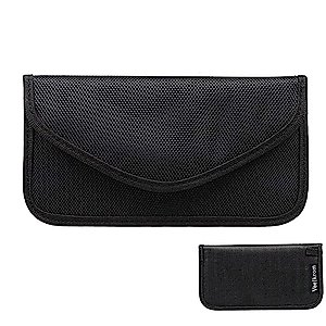 RFID Signal Blocking Bag,Anti-Tracking Anti-Spying Anti Radiation Key Pouch Signal Blocker Jammer Signal Shielding Wallet Case Faraday Bag Car Key FOB for Cell Phone Privacy Protection (Black)