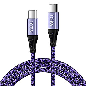 100W/5A USB C Cable PD Fast Charging Type-C to Type-C Android Charger Cord for Motorola Razr,Edge+,G Play,G Power,G Stylus,G Fast,G9,G8 Plus, Samsung Galaxy A14,A13,S23,S22 Ultra,S21FE,S20,Note 20/10
