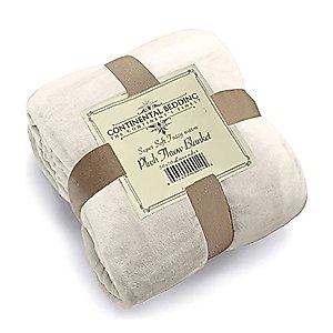 Continental Bedding - Super Soft Flannel Fleece Throw Blanket, Lightweight 320GSM, Great for Sofas, Couches, Beds, Camping, and Travel, The Whole Room Feels Soft and Cozy