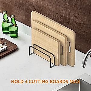 KORRTFID Cutting Board Storage Rack, Compact Cutting Board Organizer, Cutting Board Stand Holder, Bakeware, Cookie Sheets Organizer(1.0 Inch Width Slots)