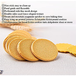 Firsmat 2 Pk Perforated Eclair Mesh Mat Silicone baking mats for Bread Tartlets Cookies Oven Sheets (11-4/5" x 15-3/4")