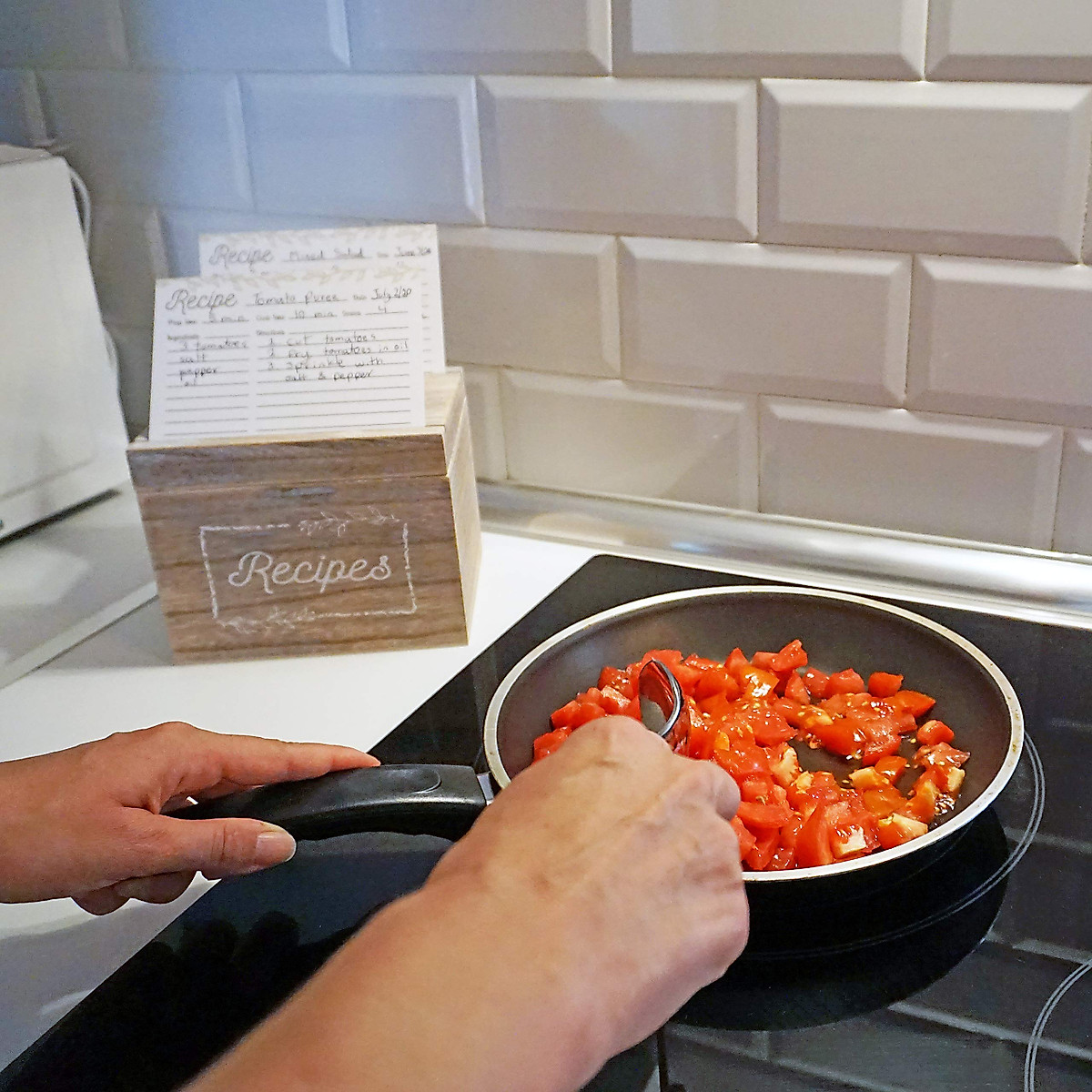 Dekali Designs Rustic Recipe Cards 4x6 Inches (50 Pack) Double Sided Index Cards with Cute Floral Design