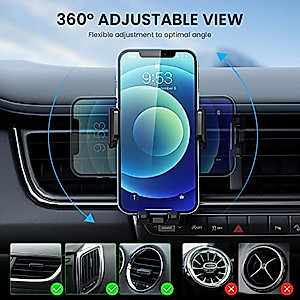 Qifutan Phone Mount for Car Vent [Upgraded Metal Clip] Cell Phone Holder Car Hands Free Cradle in Vehicle Car Phone Holder Mount Fit for Smartphone, iPhone, Cell Phone Automobile Cradles Universal