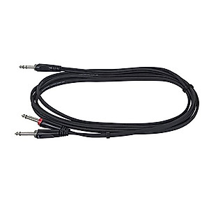 Monoprice 1/4-Inch TRS Male to Dual 1/4-Inch TS Male Insert Cable - 10 Feet - Black