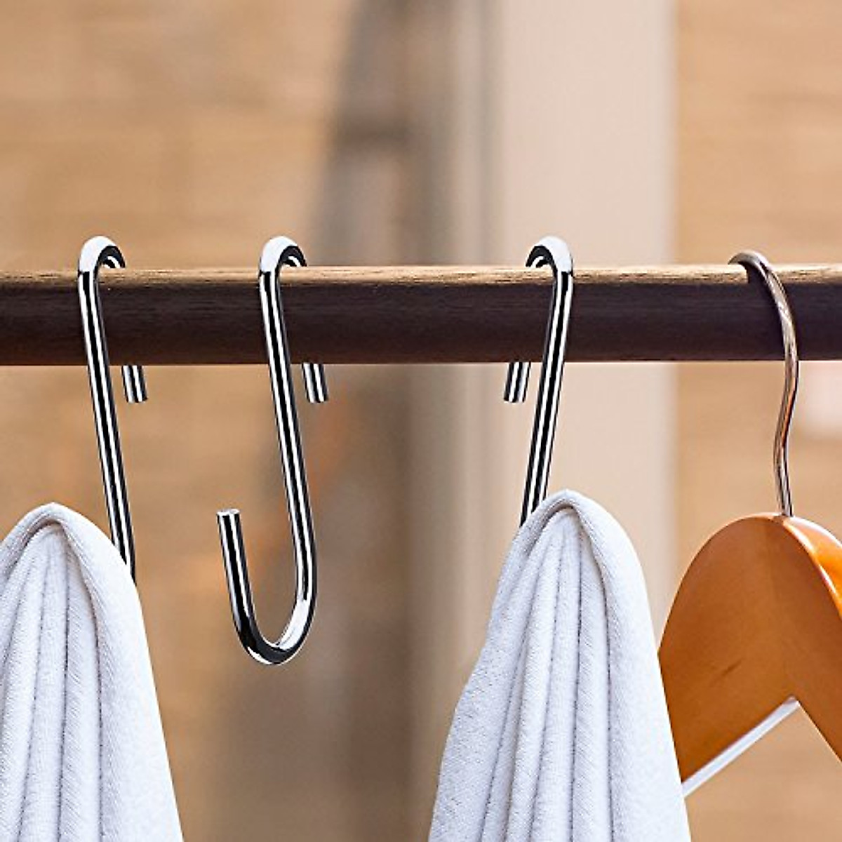 20 Pack Heavy Duty S Hooks Stainless Steel S Shaped Hooks Hanging Hangers for Kitchenware Spoons Pans Pots Utensils Clothes Bags Towers Tools Plants (Silver)