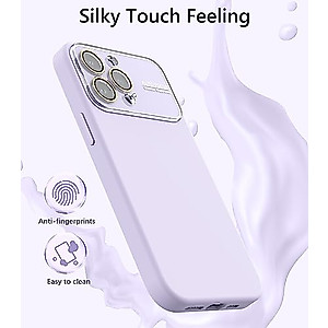 GUAGUA for iPhone 14 Pro Max Case, Silicone Phone Case for iPhone 14 Pro Max, [Full Camera Len Protector] Scratch Resistant Shockproof Protective Phone Case for iPhone 14 Pro Max 6.7'', Lilac Purple