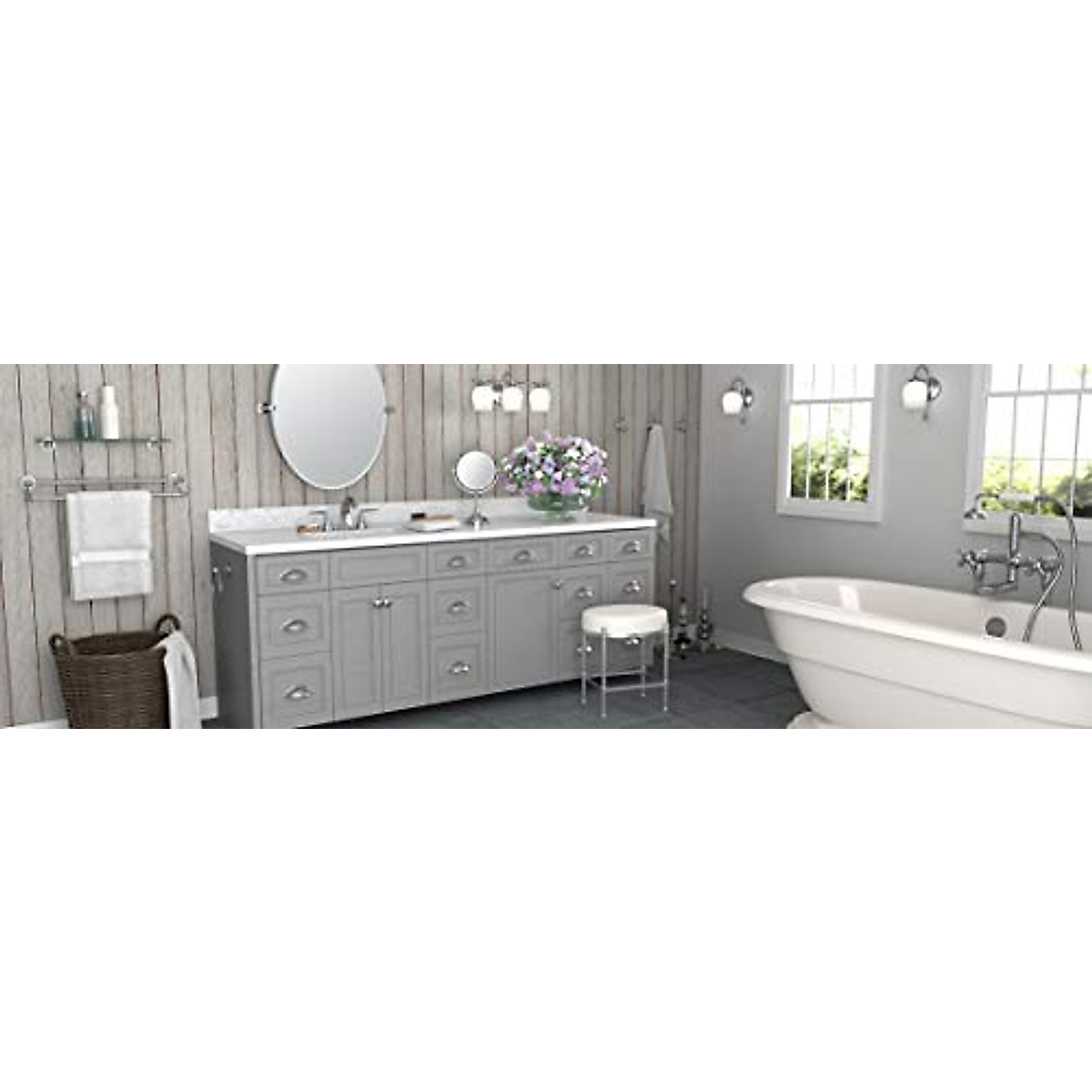 Gatco 4125 Tavern Twin Robe Hook, Polished Nickel