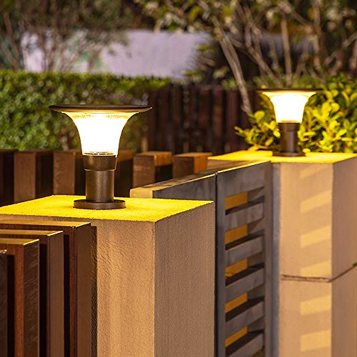 ZZYJYALG Solar Column Headlights Outdoor Super Bright Gate Pillar Lights Villa Garden Lawn Lights Home Waterproof Wall Lights, Outdoor Post Lights Dusk to Dawn Landscape Lighting