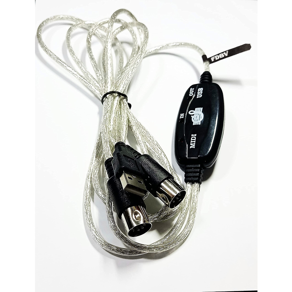 FDBV USB in-Out MIDI Interface Cable Converter to PC Music Keyboard Adapter Cord
