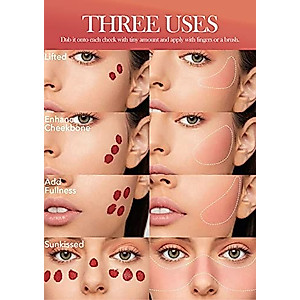 GL-Turelifes Cream Liquid Blush Makeup, Air Cushion Blush for Cheeks, High Pigment, Weightless, Velvet Mousse, Natural-Looking Long Lasting, Dewy Finish, Easy to Blend Blusher (#1 Love Cake)