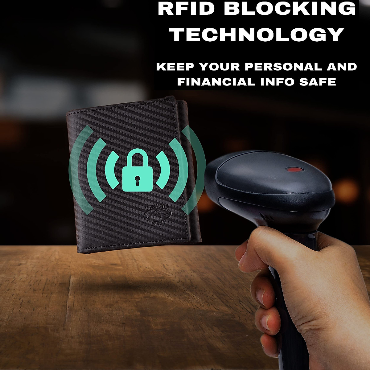 Stealth Mode Carbon Fiber Trifold RFID Wallet For Men With Flip Out ID Holder (Carbon Fiber)