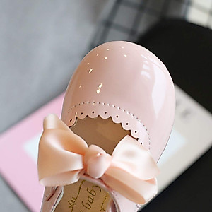 Princess Wedding Dress Mary Jane Flats Baby Girls Soft Princess Dress Flats Anti-Slip Sole Party School Wedding Pink