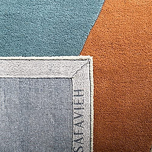 SAFAVIEH Rodeo Drive Collection Area Rug - 8' x 11', Gold, Handmade Mid-Century Modern Abstract Wool, Ideal for High Traffic Areas in Living Room, Bedroom (RD863A)