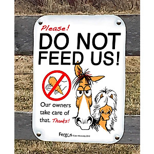 FERGUS The Horse Barn Stall Fence Sign, Do Not Feed Horses 