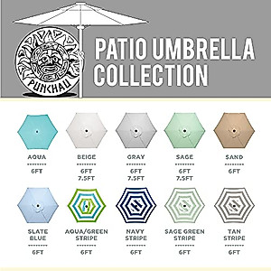 Punchau 6 Ft Outdoor Patio Umbrella, Easy Open/Close Crank and Push Button Tilt Adjustment - Gray Market Umbrellas