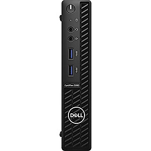 Dell OptiPlex 3000 3080 Desktop Computer - Intel Core i3 10th Gen I3-10105T Quad-core (4 Core) 3 GHz - 4 GB RAM DDR4 SDRAM - 128 GB NVMe M.2 PCI Express M.2 SSD - Micro PC - Black