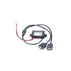 KNACRO DC-DC 12V to 5V 3A 15W Step-Down Power Supply Module Car Power Converter Module Dual USB Female Socket (Dual USB Female)
