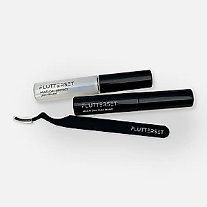 FLUTTERSET DIY EYELASH EXTENSION, 24 CLUSTER LASHES, EYELASH EXTENSION KIT, EYELASH EXTENSION GLUE FOR AT HOME LASH EXTENSION (DAY KIT- Mixed- 12mm, 14mm)