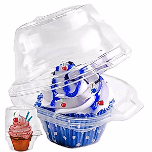pack of 50 individual cupcake containers Strong and Sturdy Clear Plastic Cupcake Muffin Containers disposable 1 Compartment cupcake containers Cupcake Carrier Holder single cupcake favor box plastic